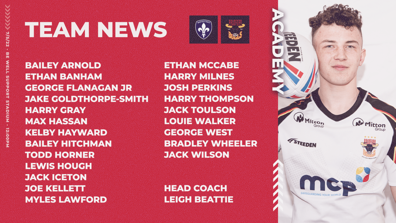 BEATTIE NAMES ACADEMY SIDE FOR TRINITY TRIP