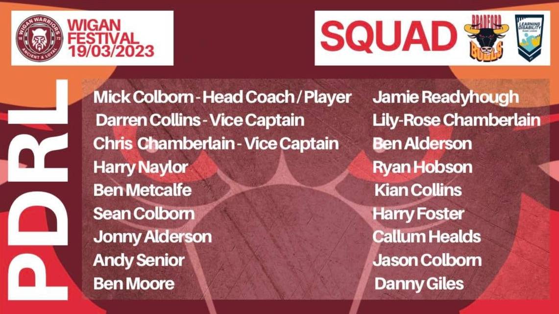 PDRL SQUAD NAMED FOR ROBIN PARK FESTIVAL